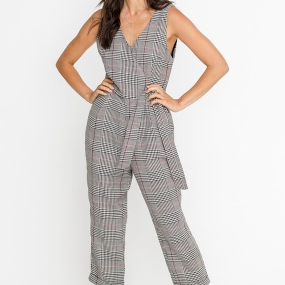 Lush | Pants & Jumpsuits | Nwt Cropped Plaid Wrap Style Jumpsuit | Poshmark